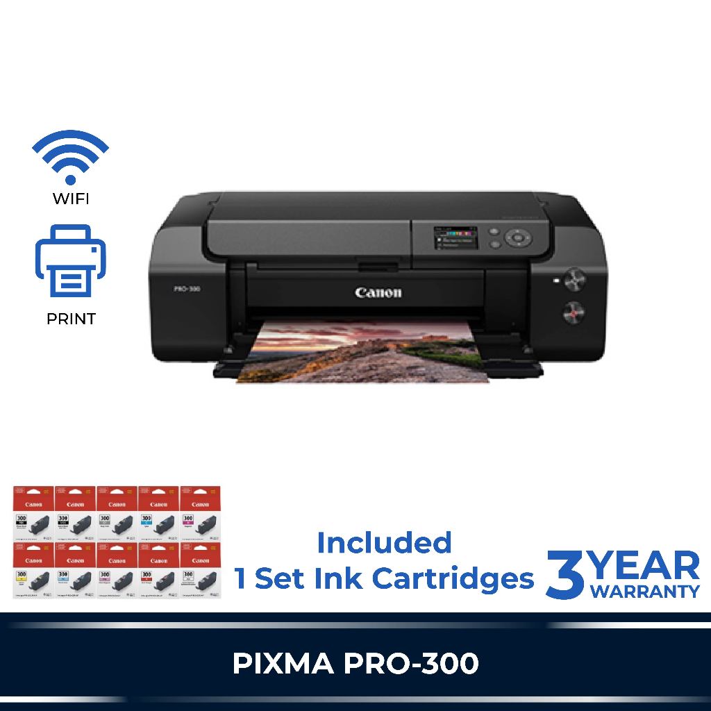 Canon PIXMA PRO-100 | PRO-10 | PRO-200 | PRO-300 Professional A3 + Inkjet Photo Printer (Wifi ...