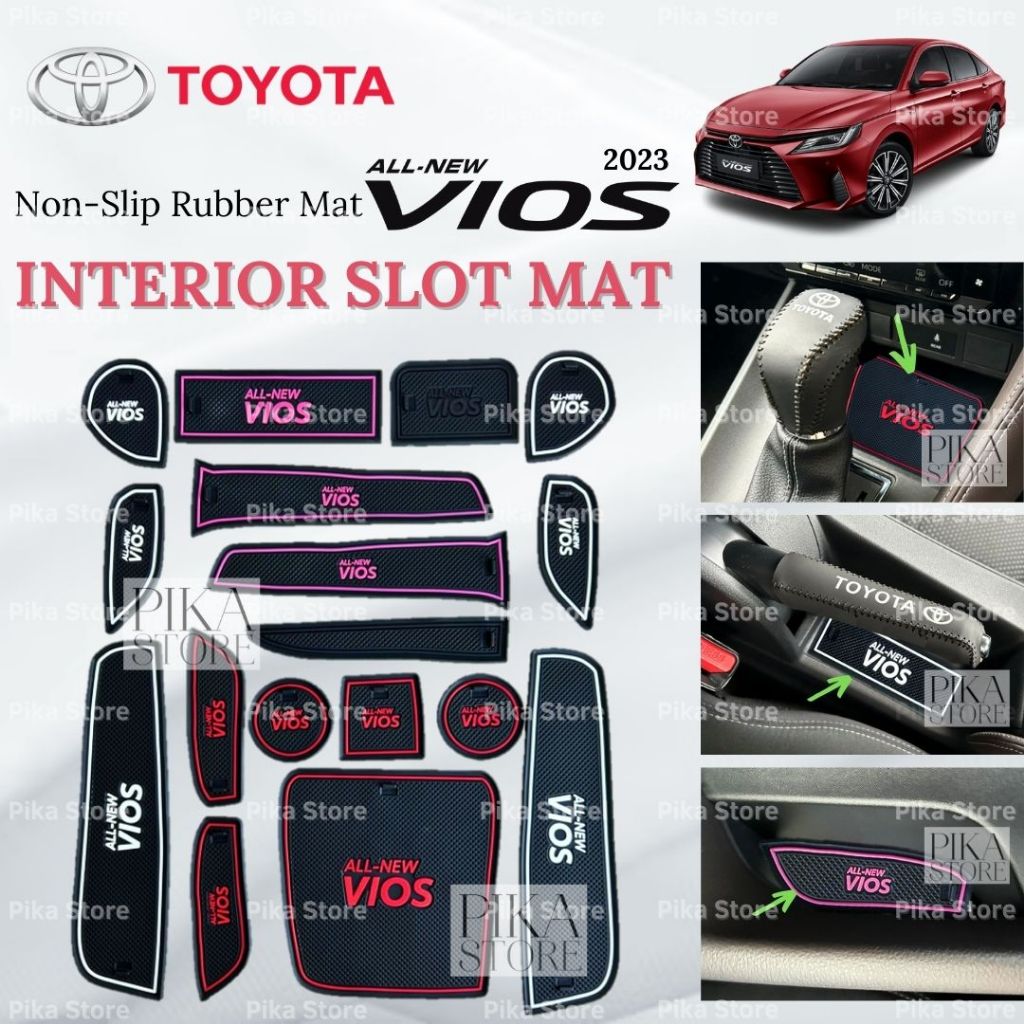 NEW Toyota Vios 2023 Interior Slot Mat Rubber Non-Slip Mat Car ...