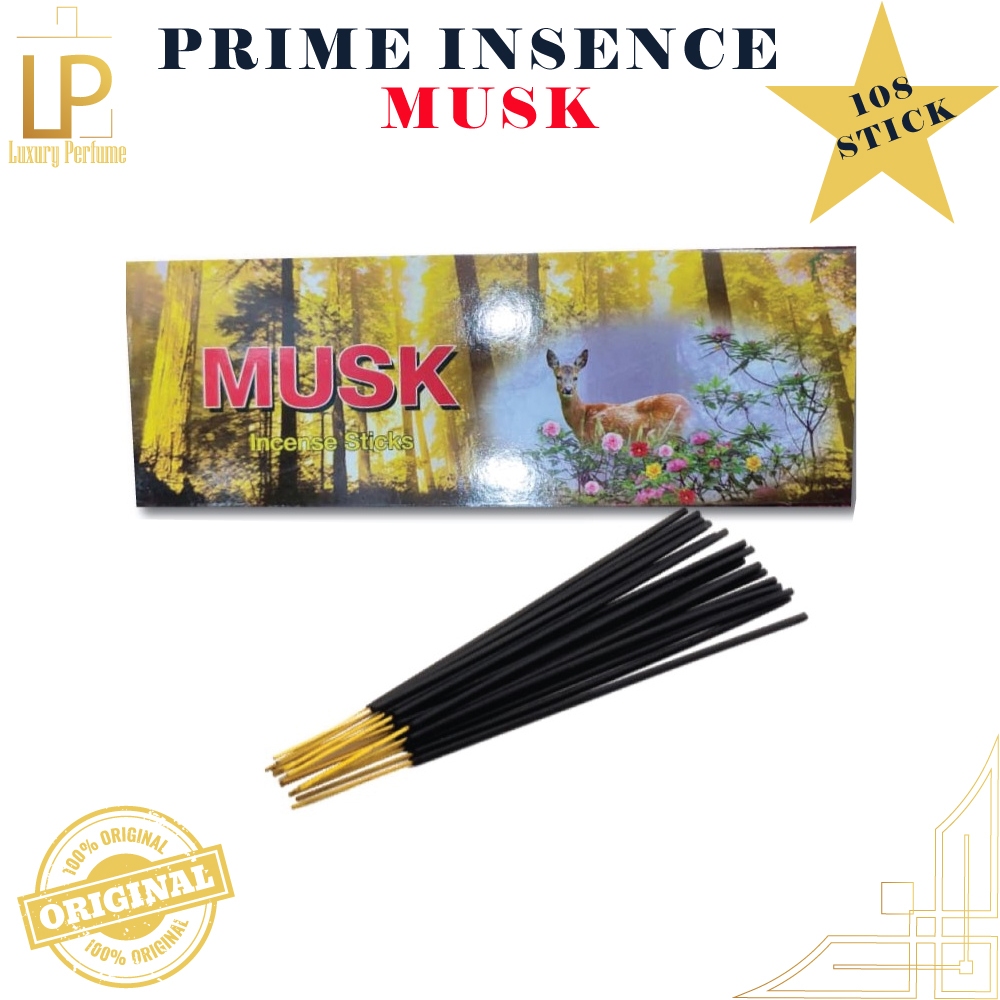 PRIME FRAGRANCESS INCENSE STICKS MUSK 50G (1BOX =108 STICK)(1PEAK=18 STICK) PURE FRAGRANCES ...