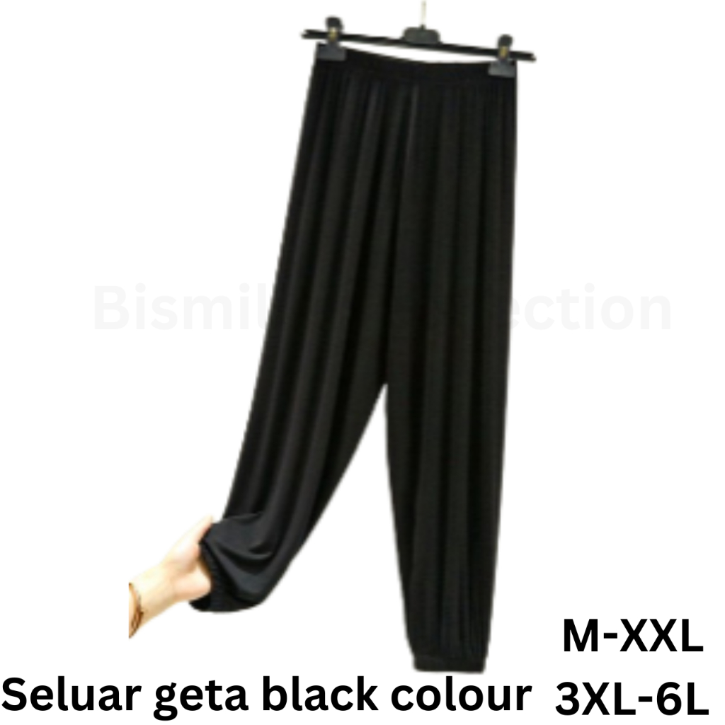 Women Seluar geta 100% cotton modal loose Long Trouser plain Casual ...
