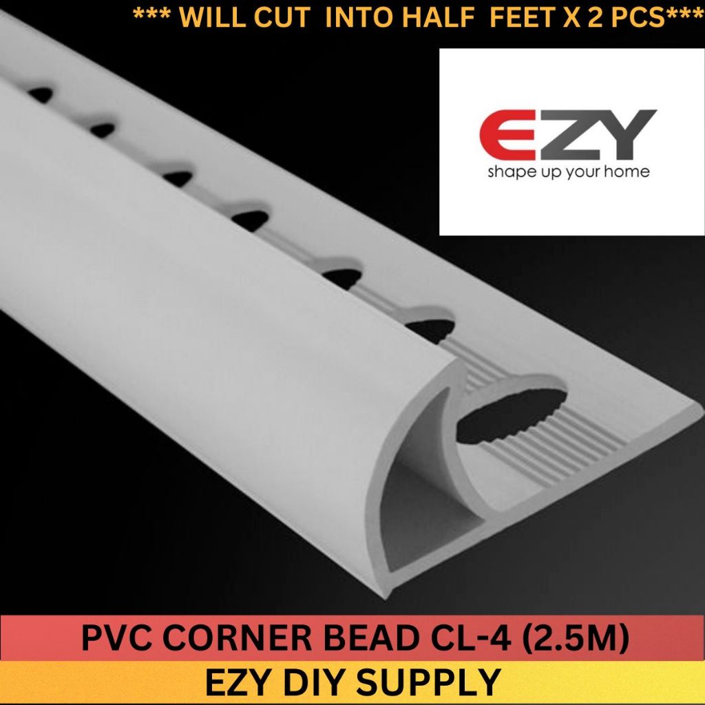 (1PCS) ROUND EDGE PVC PLASTIC TILE TRIM / PVC MOSAIC CORNER 2.5M ...