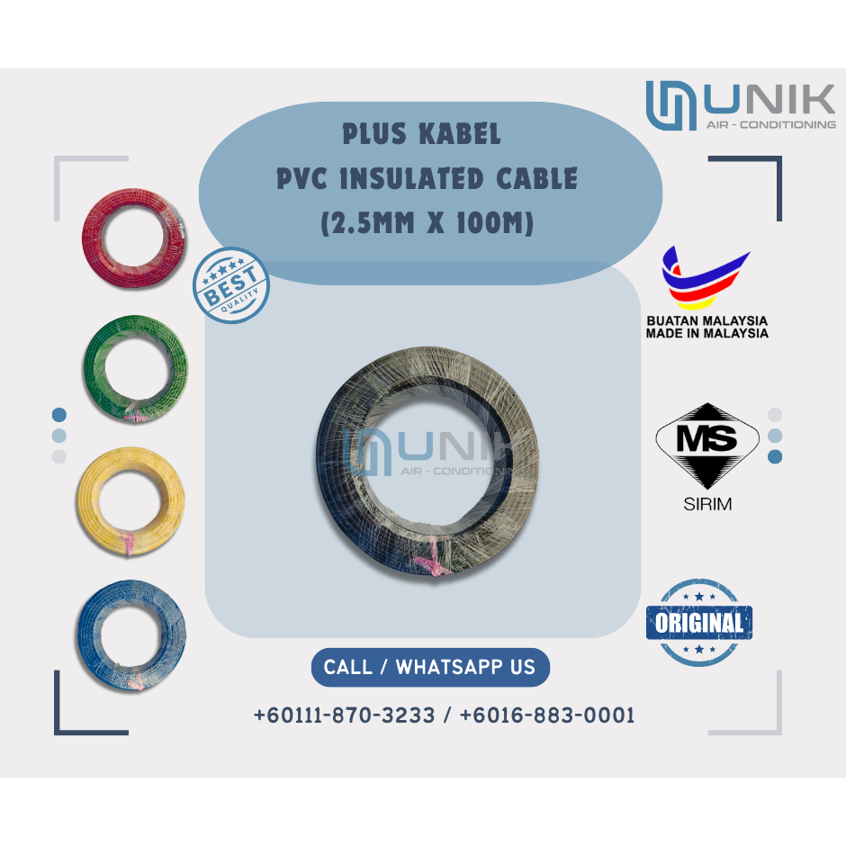 PLUS PVC CABLE (2.5MM x 100M) & (1.5MM x 100M) | Shopee Malaysia