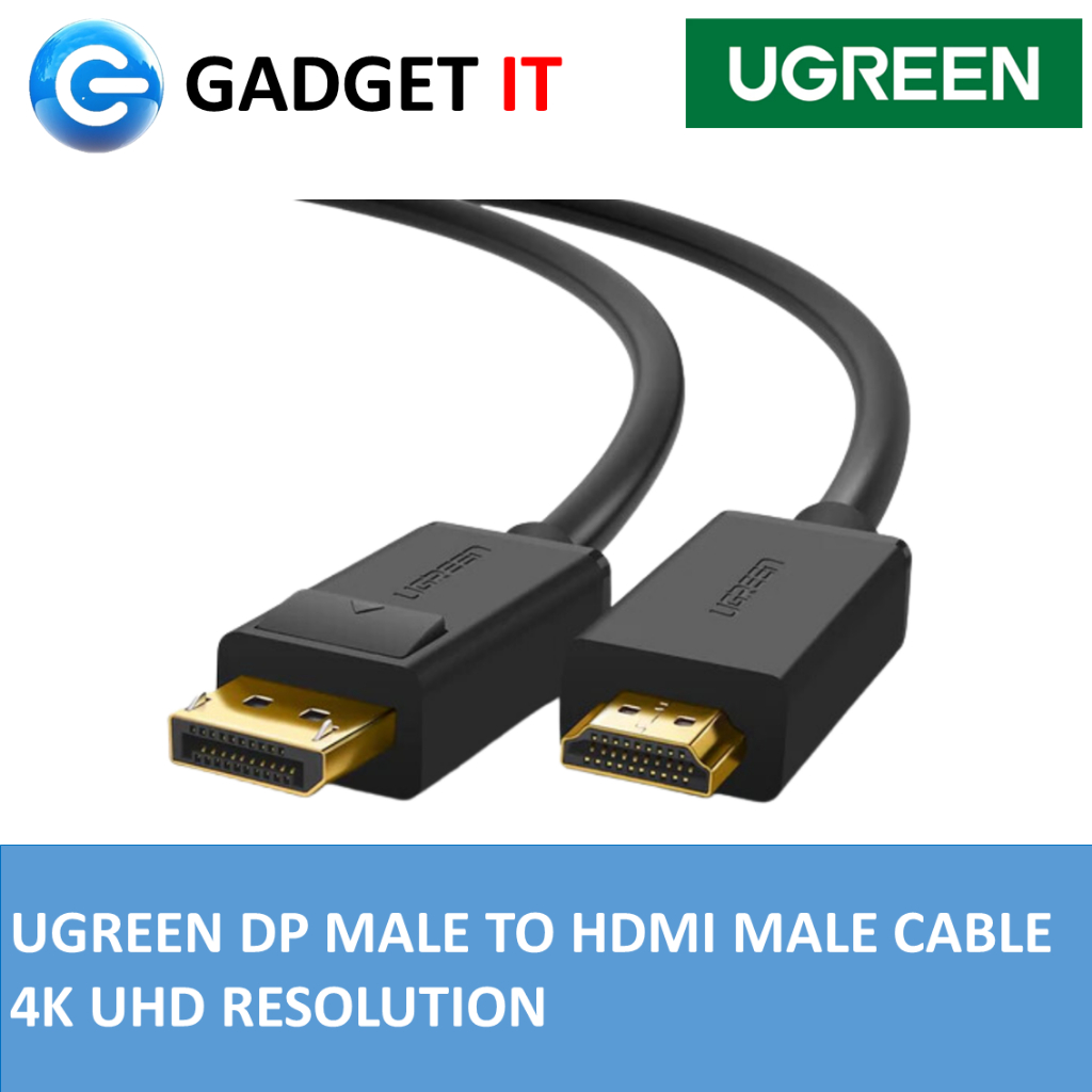 UGREEN DISPLAY MALE TO HDMI MALE CABLE 4K UHD RESOLUTION ( DP101-10239 / DP101-10203/DP101-10202 ...