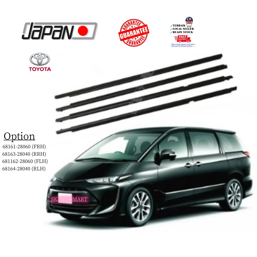 TOYOTA ESTIMA PREVIA ACR50 GSR50 MOULDING DOOR GLASS SEAL RUBBER OUTER ...