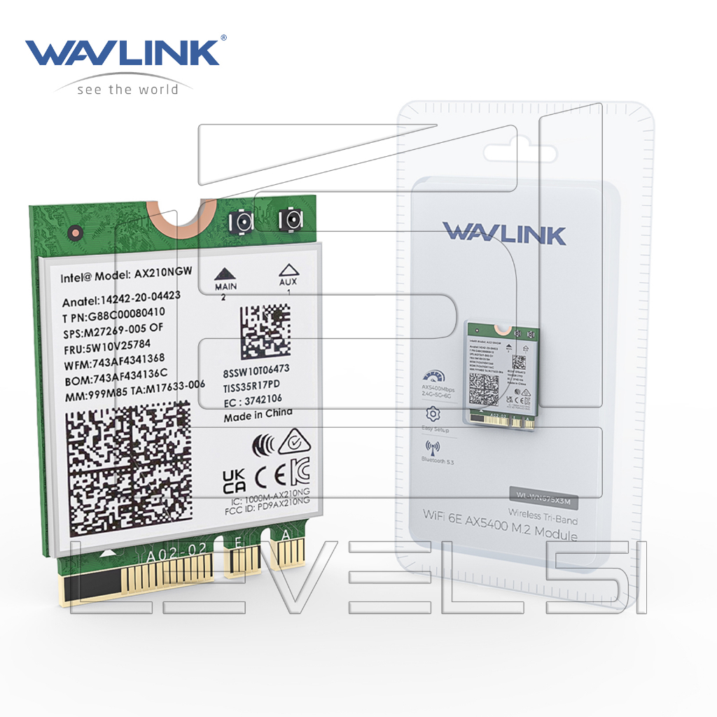 WAVLINK-AX5400 WiFi 6E Wireless Card, Intel AX210 Tri-Band 5400Mbps 2 ...