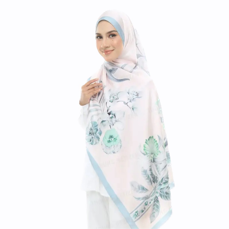 [READYSTOCK] Tudung Shawl Printed Floral | Orchid Satin Bubble ala ...