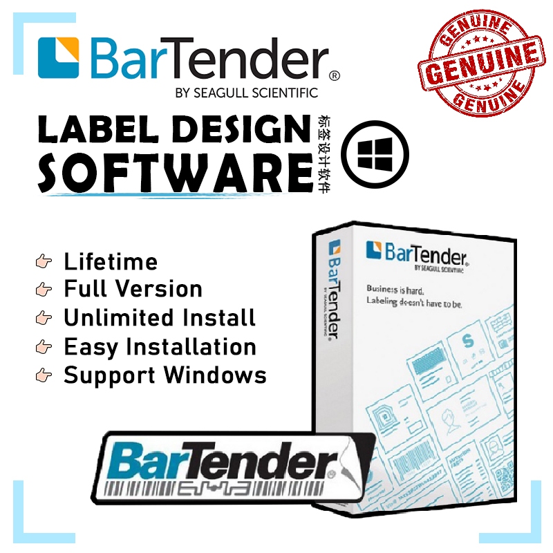 BarTender Label Design Software | Lifetime | Full Version | Barcode Design Software | Support ...