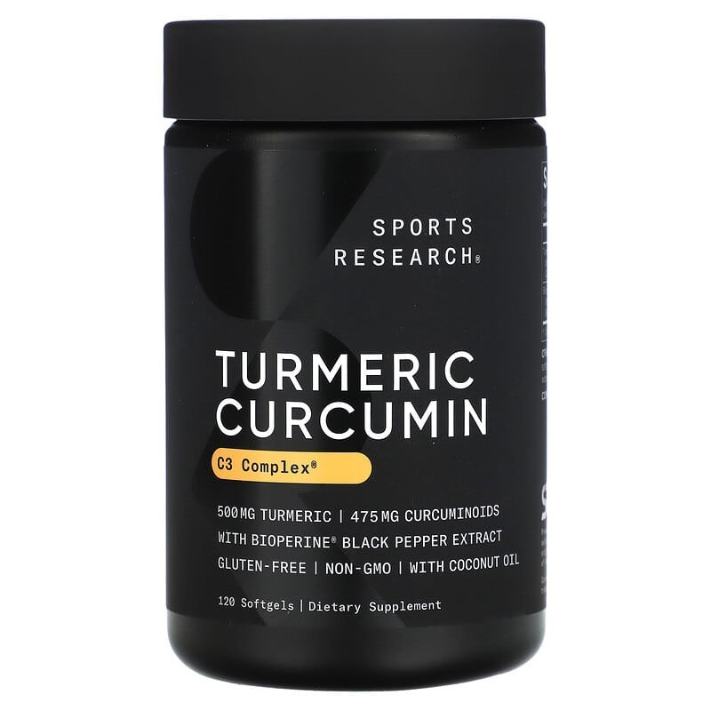 Sports Research, C3 Complex, Turmeric Curcumin, 500 mg, 60 / 120 ...