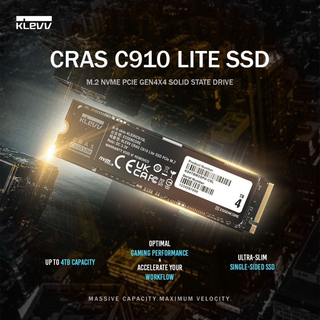 KLEVV Cras C910 Lite M.2 NVMe PCIe Gen4x4 Solid State Drive SSD 1TB/2TB/4TB | Shopee Malaysia