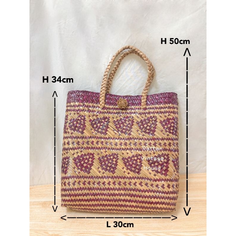 (Rattanvintage)🔥Beg Anyaman Mengkuang | Anyaman Tote Bag | Hand Craft ...