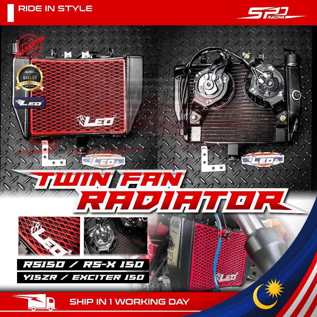 Big Radiator LEO Racing 600ml RS150 RSX150 Y15ZR Y15 Twin Fan 2 System ...