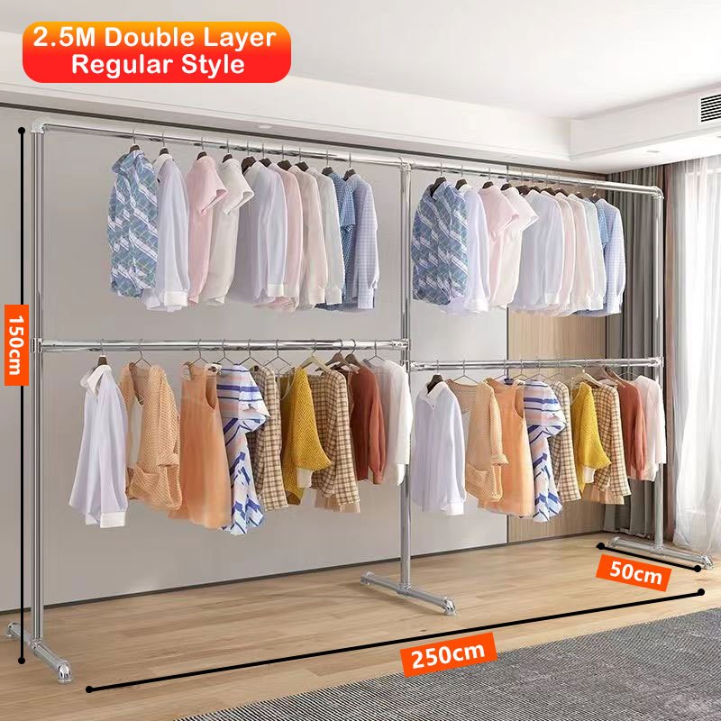 Double Pole Clothes Drying Hanger Rack/ampaian penyidai rak tempat ...