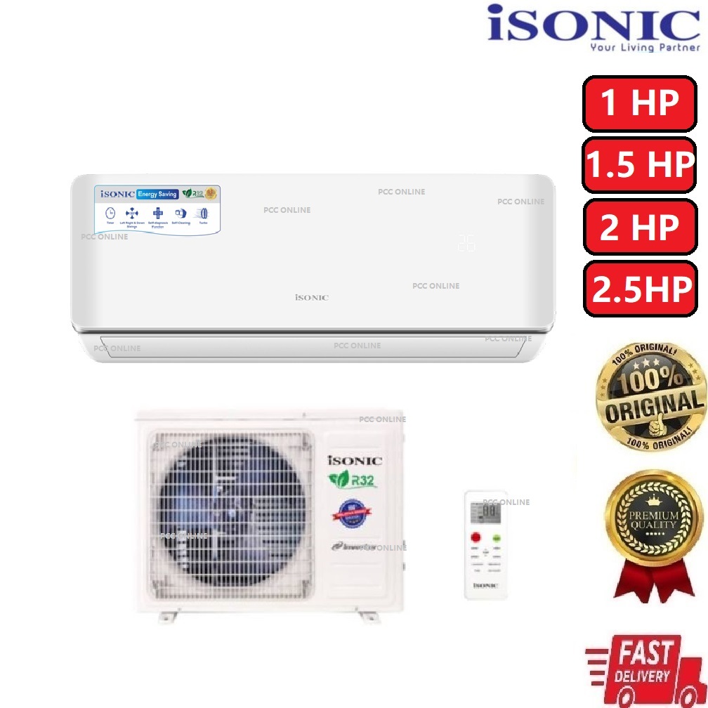 ISONIC Air Conditioner R32 1HP/1.5HP/2HP/2/5HP (Non-Inverter Aircond) | Shopee Malaysia