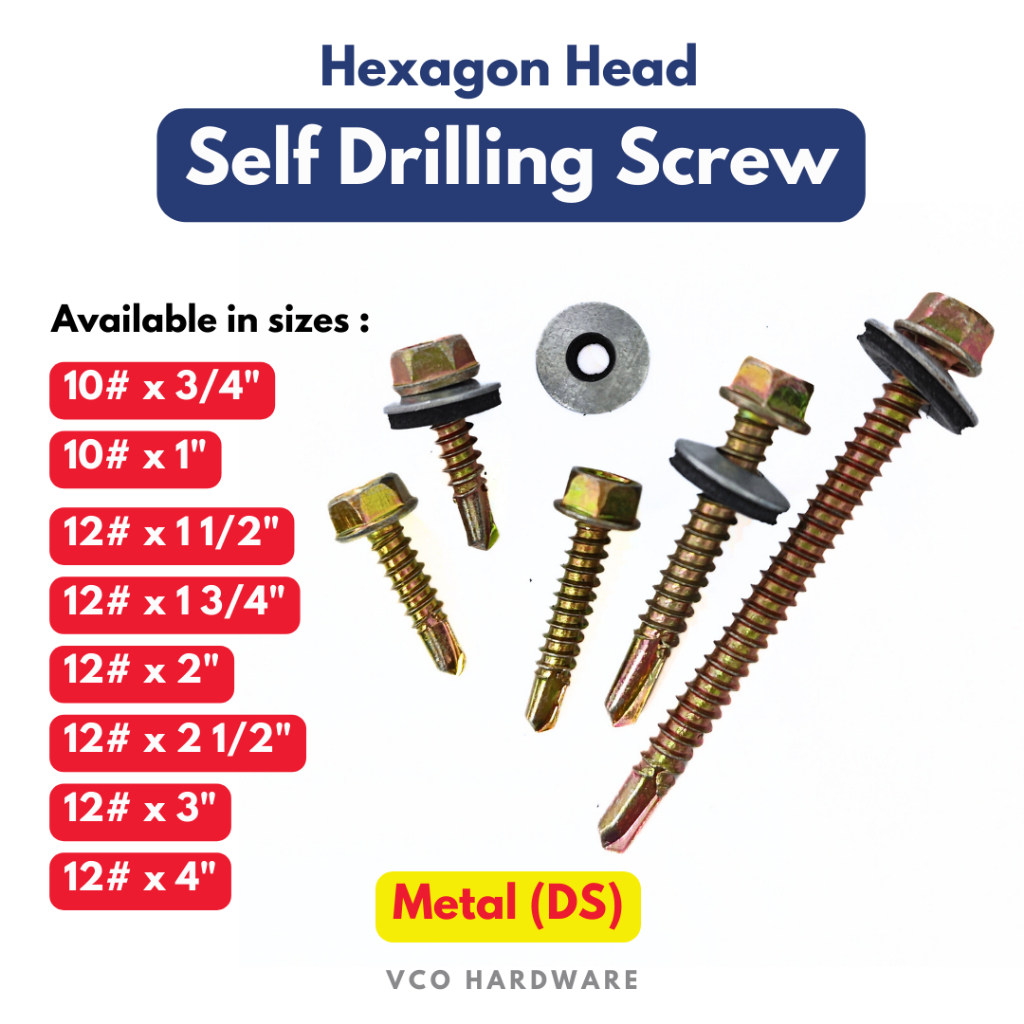[1 PCS/DS/METAL ] 10# 12# Hexagon Head Self Drilling Screw Washer ...