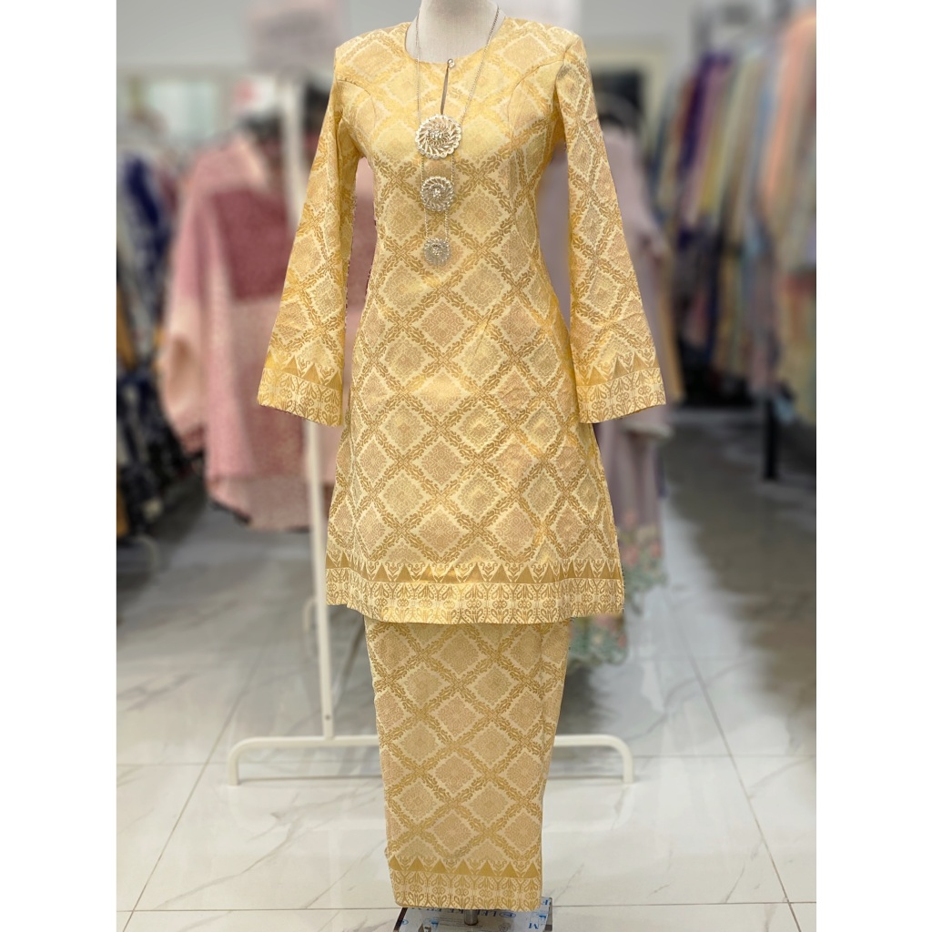 CAMELIA KURUNG TENUN SONGKET YELLOW | Shopee Malaysia