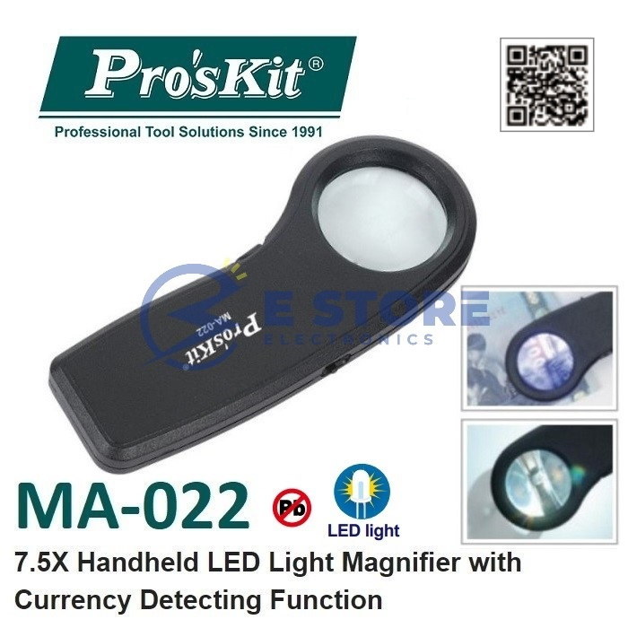 Pro'sKit MA-022 7.5X Handheld LED Magnifier with Currency Detecting Function | Shopee Malaysia