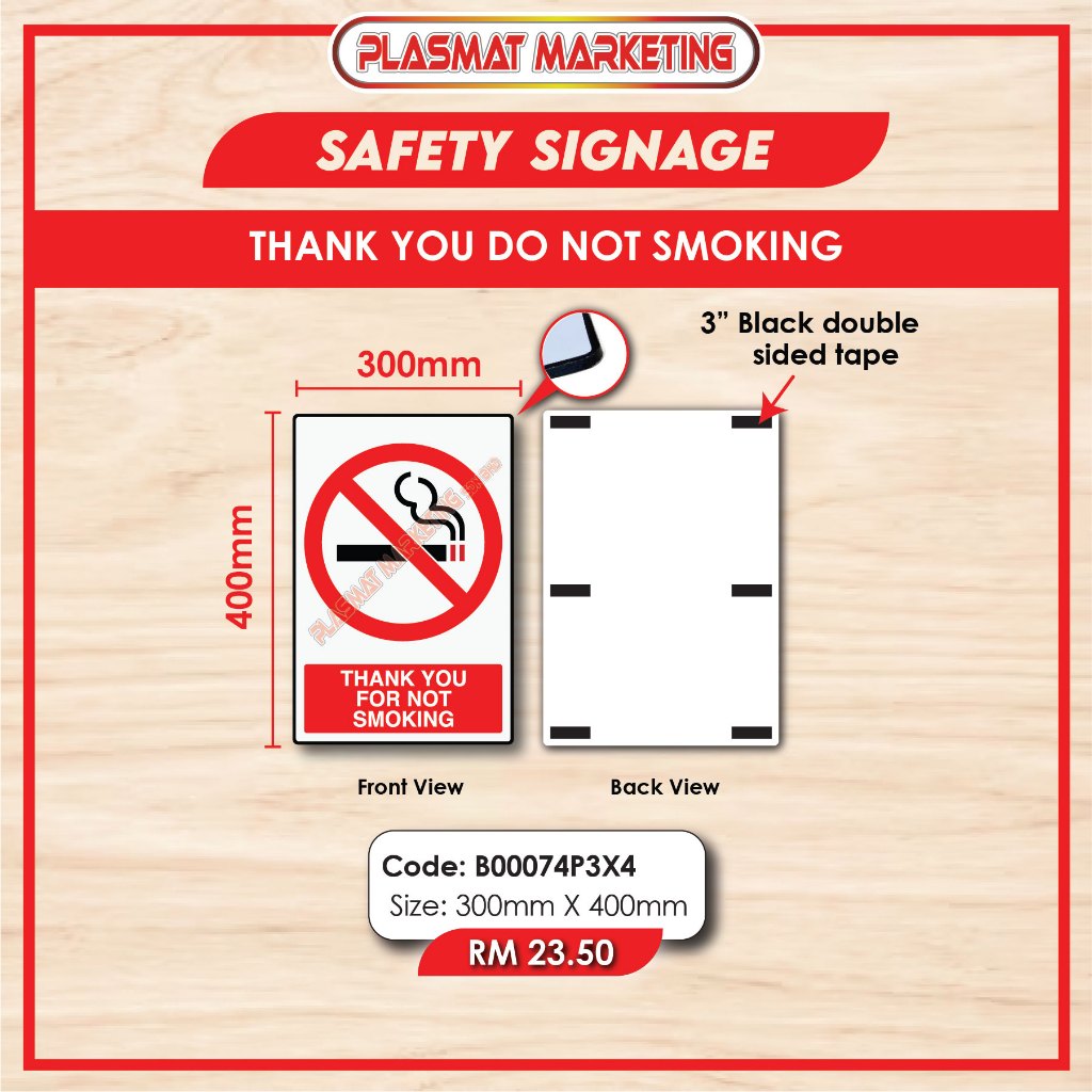 Safety Sign. Thank You Do Not Smoking | Shopee Malaysia