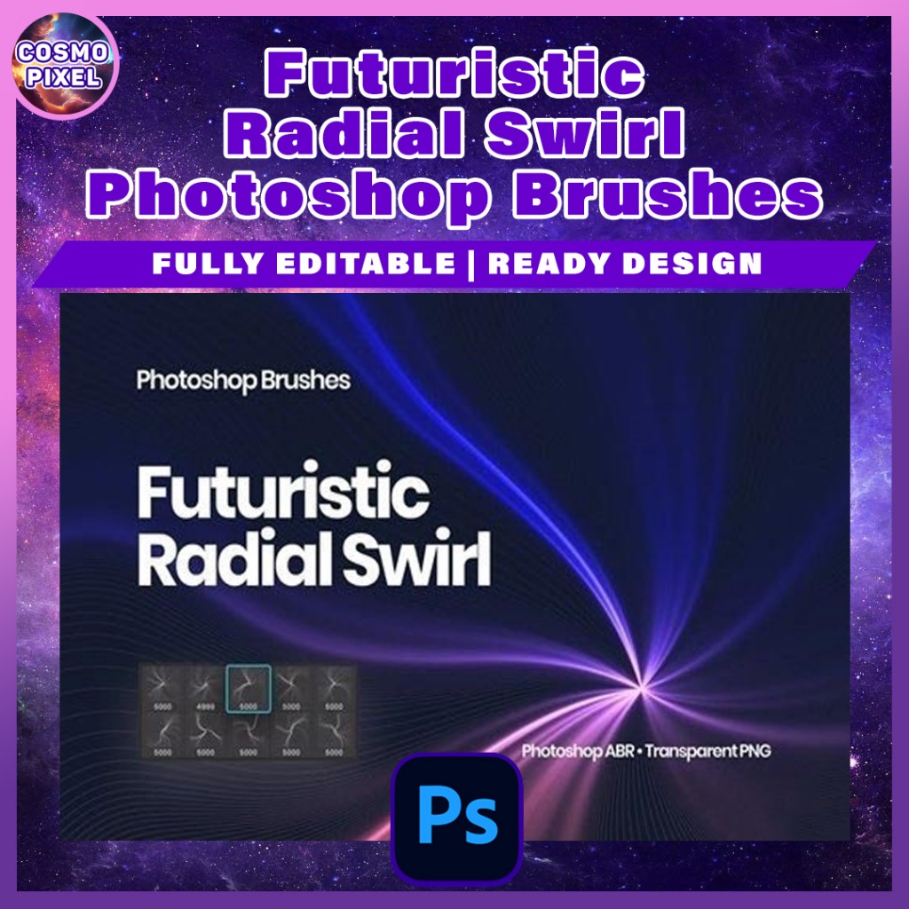 Futuristic Radial Swirl Photoshop Brushes - Photoshop Brush, ABR File | Shopee Malaysia