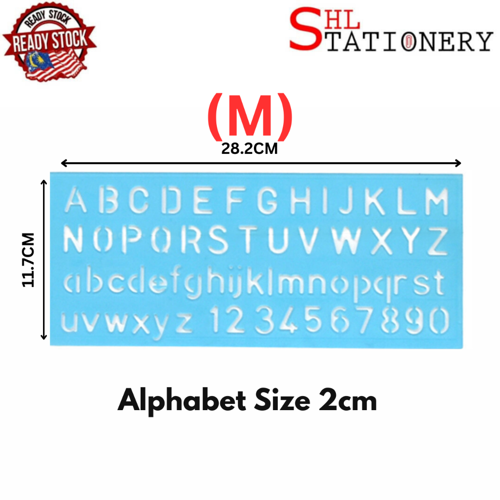 Alphabet Numbers Stencil Ruler ABC Ruler / Pembaris / 尺 (Art/Drawing ...