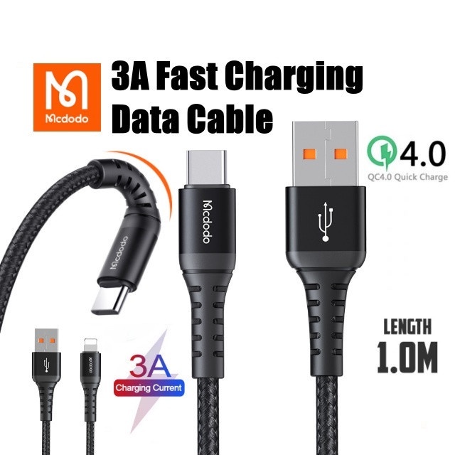 MCDODO CA-7410 Auto Power Off USB Data Cable 3A Super Fast Quick Charging LED Indicator | Shopee ...