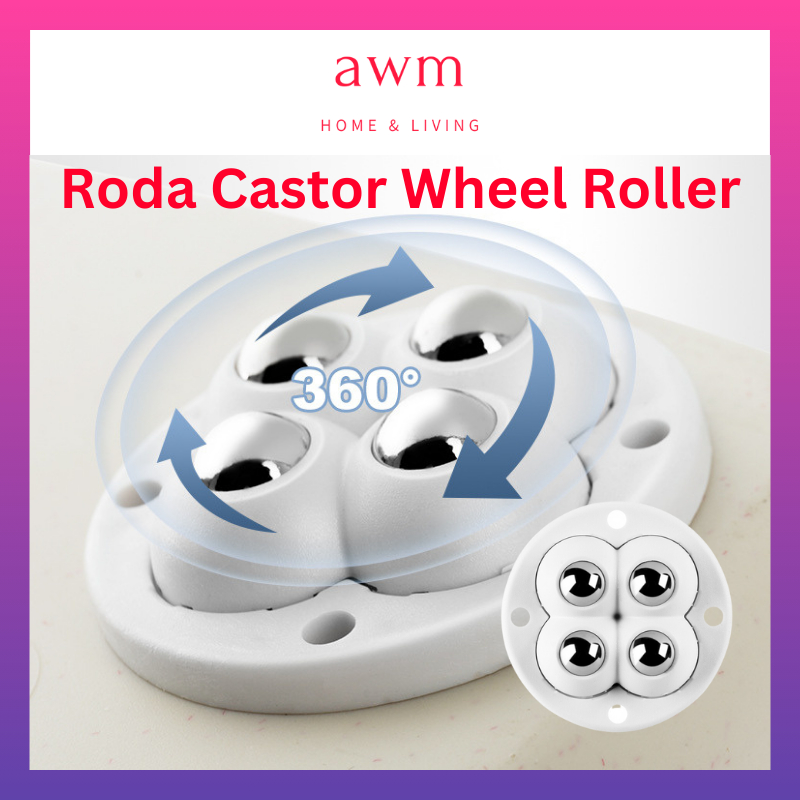 AWM 4pcs small mini wheel roda kecil mini 360 degree self adhesive ...