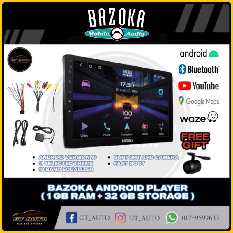😈BAZOKA😈 1RAM 32GB ANDROID PLAYER 9 INCH / 10 INCH / IPS SCREEN / DSP / FAST BOOT / FREE CAMERA ...