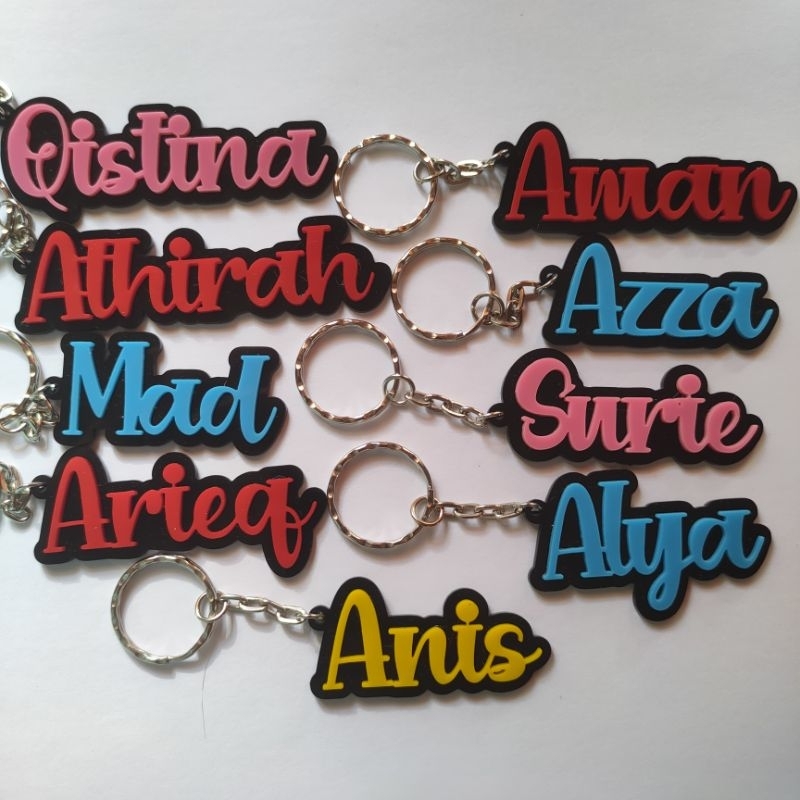 Keychain nama 2 lapis | Shopee Malaysia