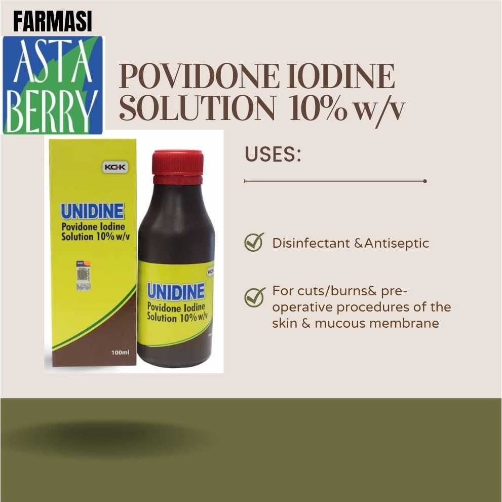 UNIDINE Povidone Iodine Solution 10% w/v 100ml(EXP:8/2025) | Shopee ...