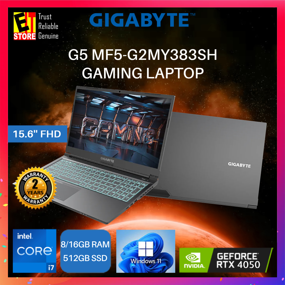 GIGABYTE G5 MF5 GAMING LAPTOP (I7-12650H/8GB OR 16GB DDR5/512GB SSD/15. ...