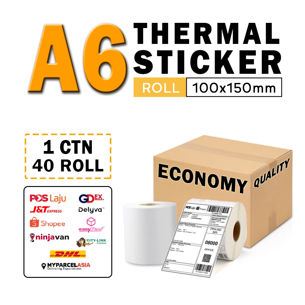 【1 CTN 】A6 Thermal Sticker 100*150mm / AWB / Shipping Label / Air ...