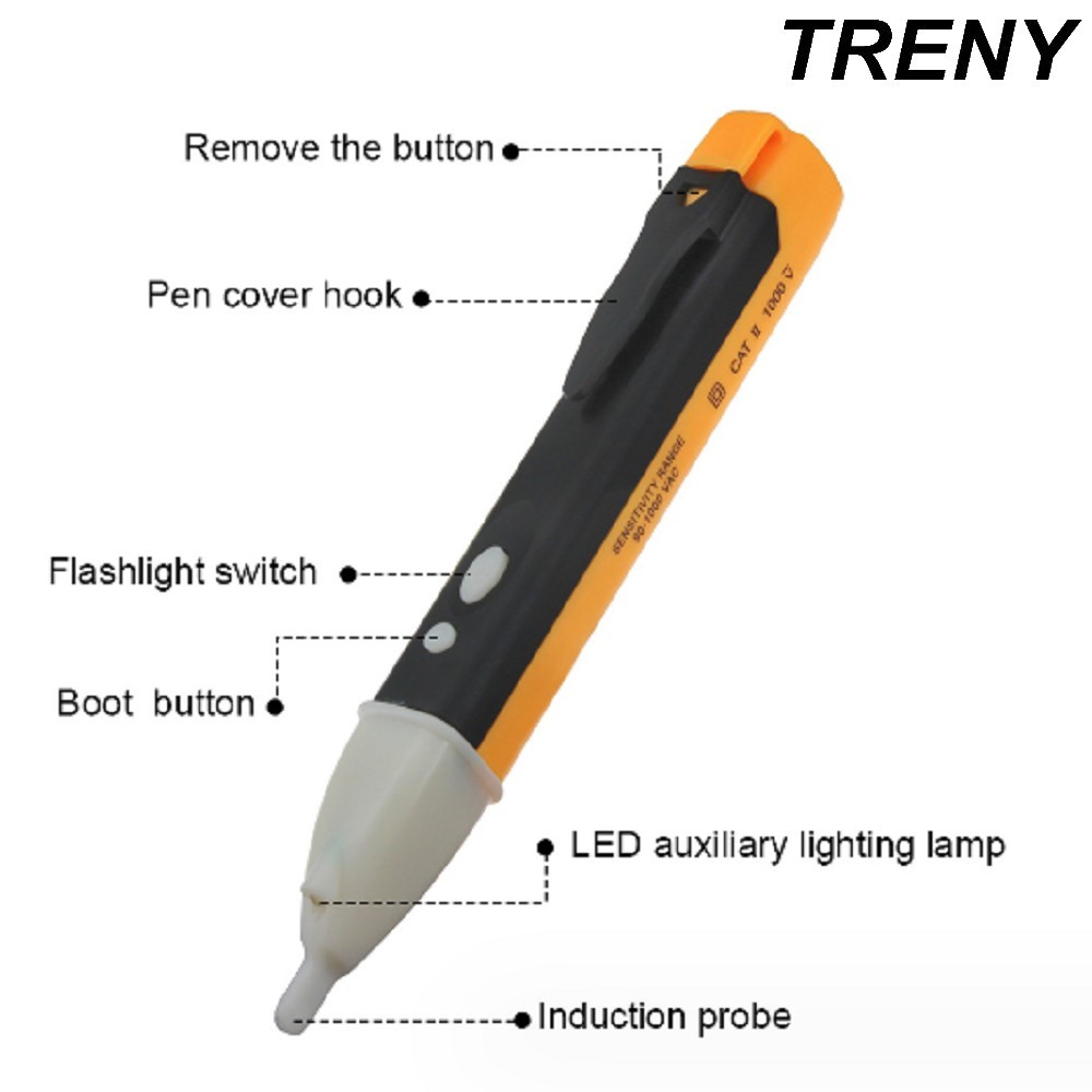 TRENY Multifunctional Electric Test Pen Induction Voltage and Current ...