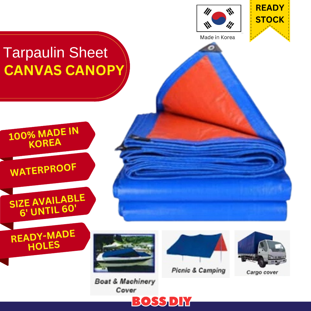 Canvas Canopy 6ft 8ft 9ft 10ft 12ft Kaki Blue Orange Kanvas Khemah ...
