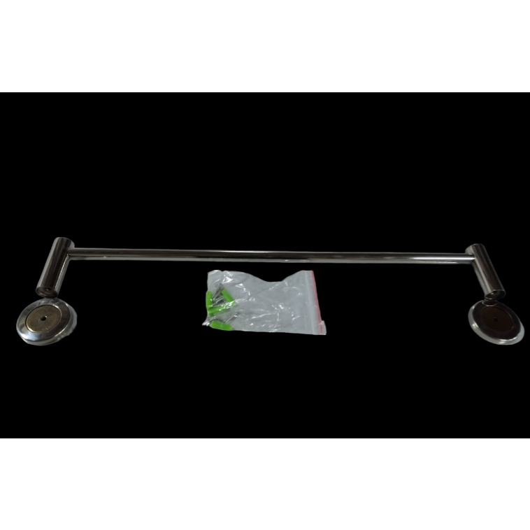 Stainless Steel Wall Mounted Single Rail Pole 60cm Towel Rack Toilet ...