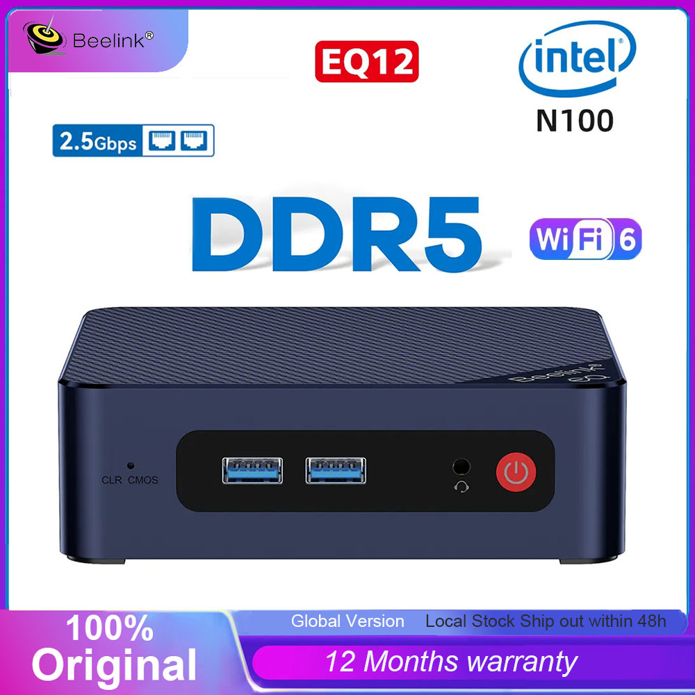 Beelink EQ12 Windows 11 Mini PC 12th Intel N100 16G DDR5 500G SSD Wifi6 BT5.2 Dual 2.5Gbps LAN ...
