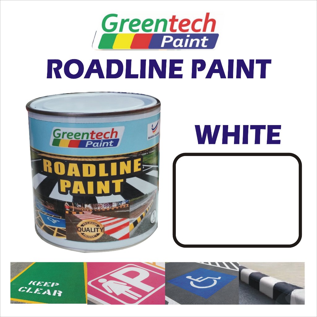 ⚡ WHITE ⚡ (1 LITER) GREENTECH PAINT BRAND ROADLINE PAINT 1L FOR ROAD ...