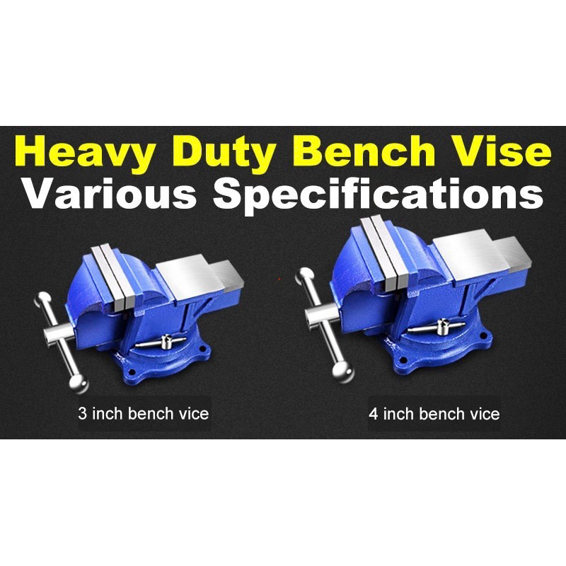 【Ready Stock】3"4"/6" Heavy Duty Clamp Bench Vise Clamp Tool Grafting Tool Set360° Swivel Base ...