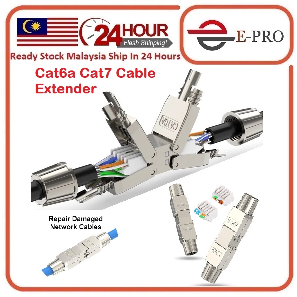 Cat6a Cat7 Cable Extender Junction Adapter Connector Box RJ45 Lan Cable ...