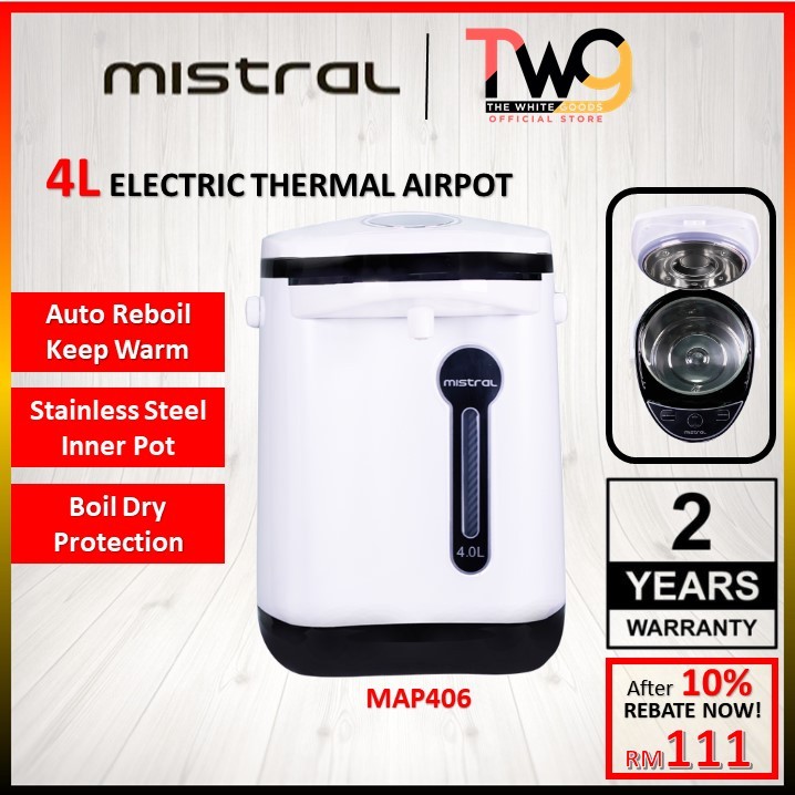 [FAST SHIPPING] Mistral Electric Thermal Airpot With Stainless Steel ...