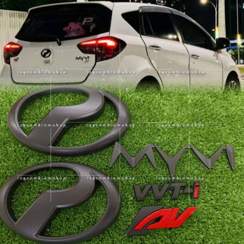 (5pcs/Set) KENA CABUT LOGO ORI PERODUA Matte Black AV Myvi MG3 Bezza ...