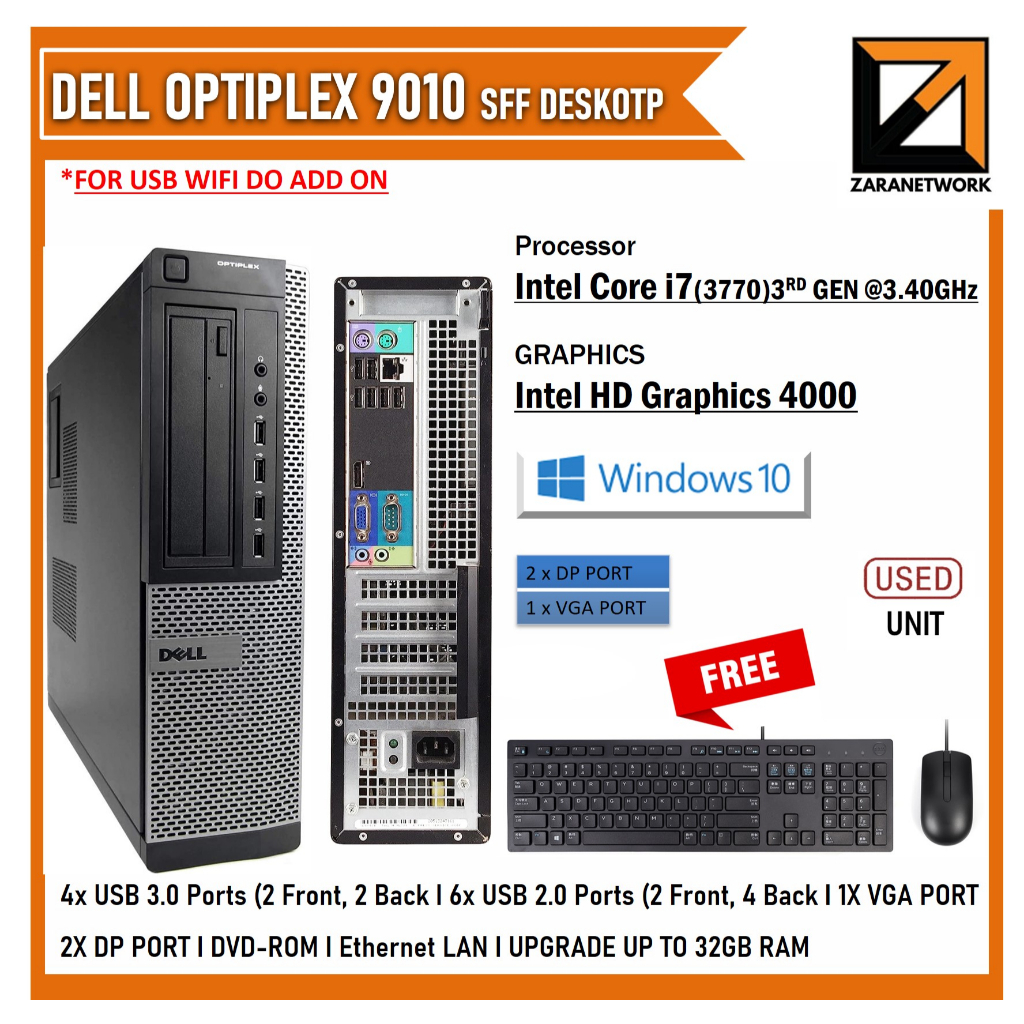 DELL OPTIPLEX 3060 / 7040 / 7050 / 3040 Mini/SFF DESKTOP CORE I5/i7(7TH/8TH GEN)UPGRADE RAM UP ...