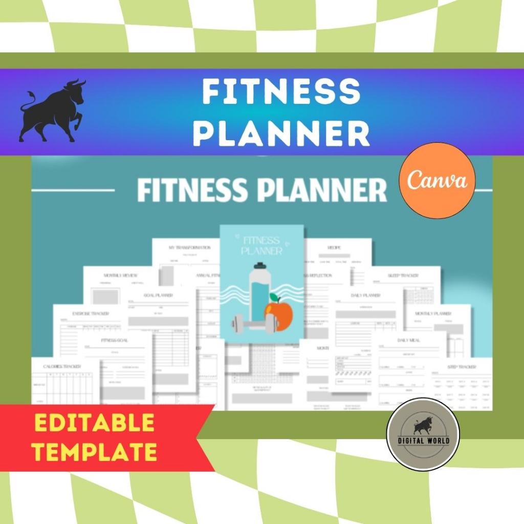 Fitness Planner Template | Canva Fitness Planner | Canva Template ...