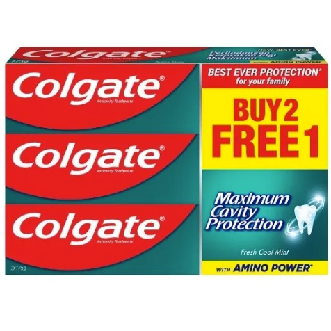 Colgate Fresh Cool Mint Maximum Cavity Protection Toothpaste [175g x 3 ...
