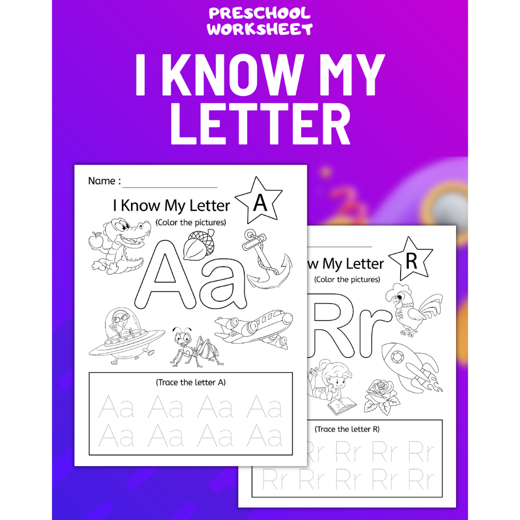 PRESCHOOL WORKSHEET - 26 pages I Know My Letter Printable Childrens ...