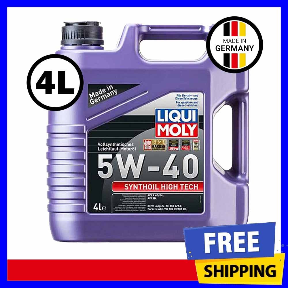 Liqui Moly Synthoil High Tech 5W-40 Engine Oil (5W40 4L or 1Lx4)+Engine ...