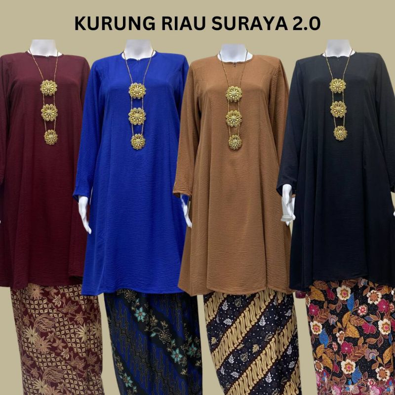 [S-5XL] Baju Kurung Riau Kain Batik | Baju Kurung Riau Corak Batik PLus Size Kain Ironless 2.0 ...