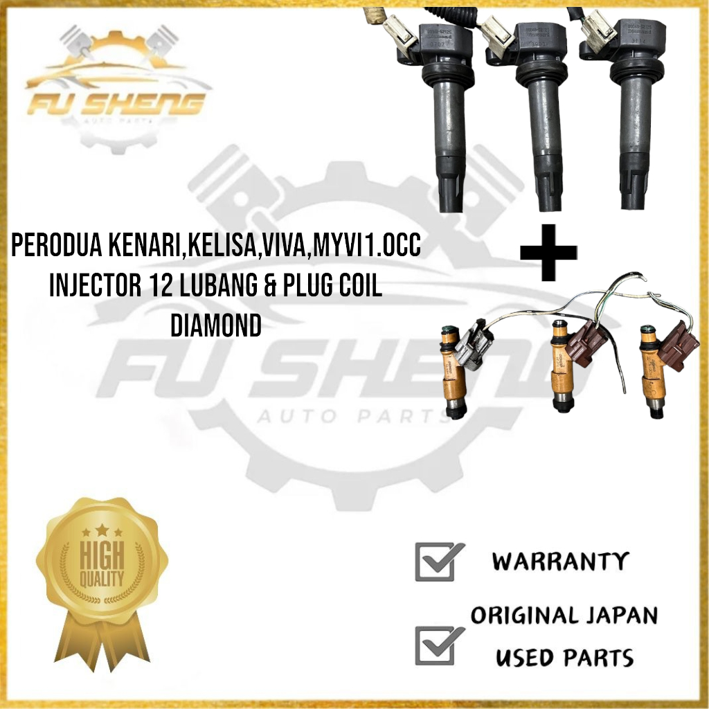 Perodua Kenari,Kelisa,Viva,Myvi1.0cc Injector 12 Lubang & Plug Coil ...