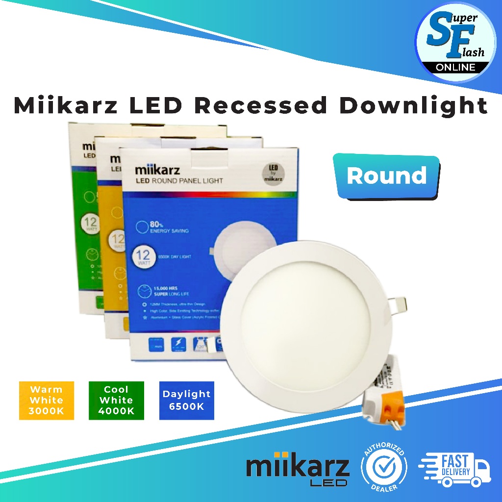Miikarz LED Recessed Downlight 9W/12W/18W (Round) | Shopee Malaysia