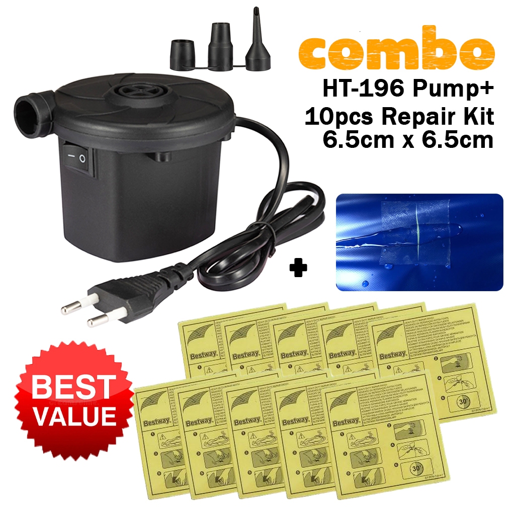 HT-196 PORTABLE AC ELECTRIC AIR INFLATION PUMP INFLATE DEFLATE FOR POOL BED MATTRESS | Shopee ...