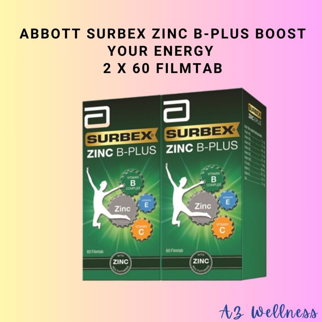 Abbott Surbex Zinc B-Plus Boost Your Energy 2 x 60 Filmtab (Exp: Jul ...