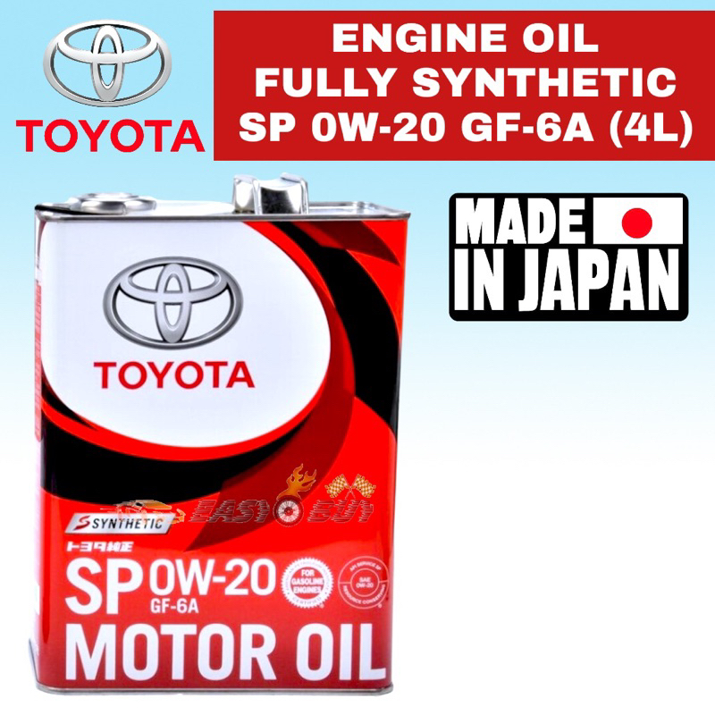 Toyota SN GF-6A SP 0W-20 Engine Oil 4L (Made in Japan) Bezza / Aruz ...